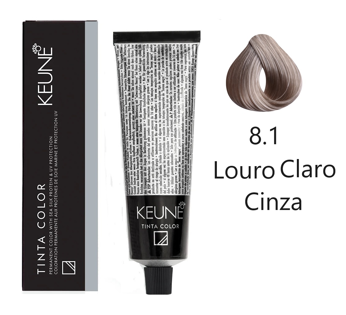 Keune Tinta Color 8.1 Louro Claro Cinza + Developer 30vol - Body e Beauty