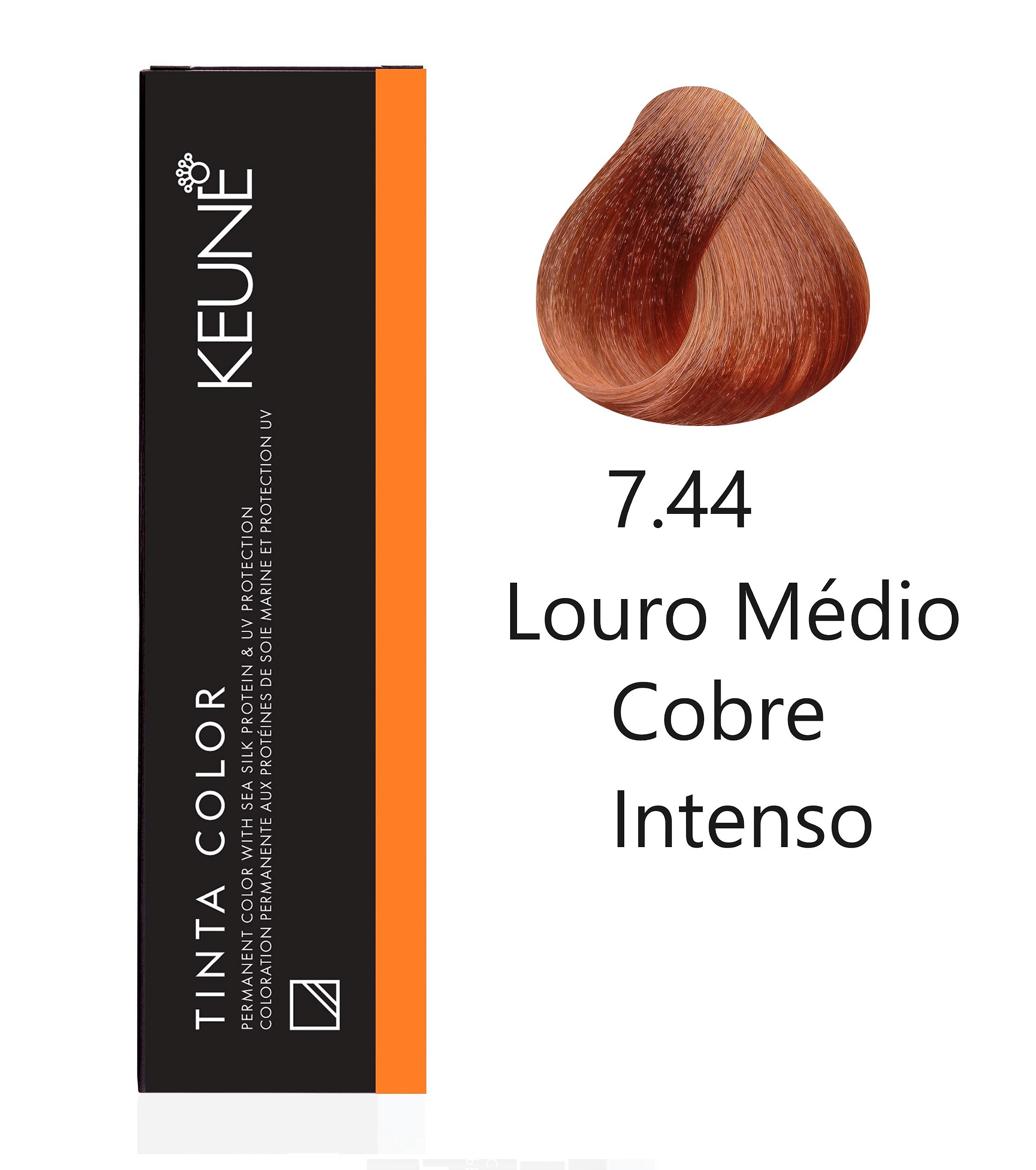 Keune Tinta Color 7.44 Louro Médio Cobre Intenso + Developer 30vol ...