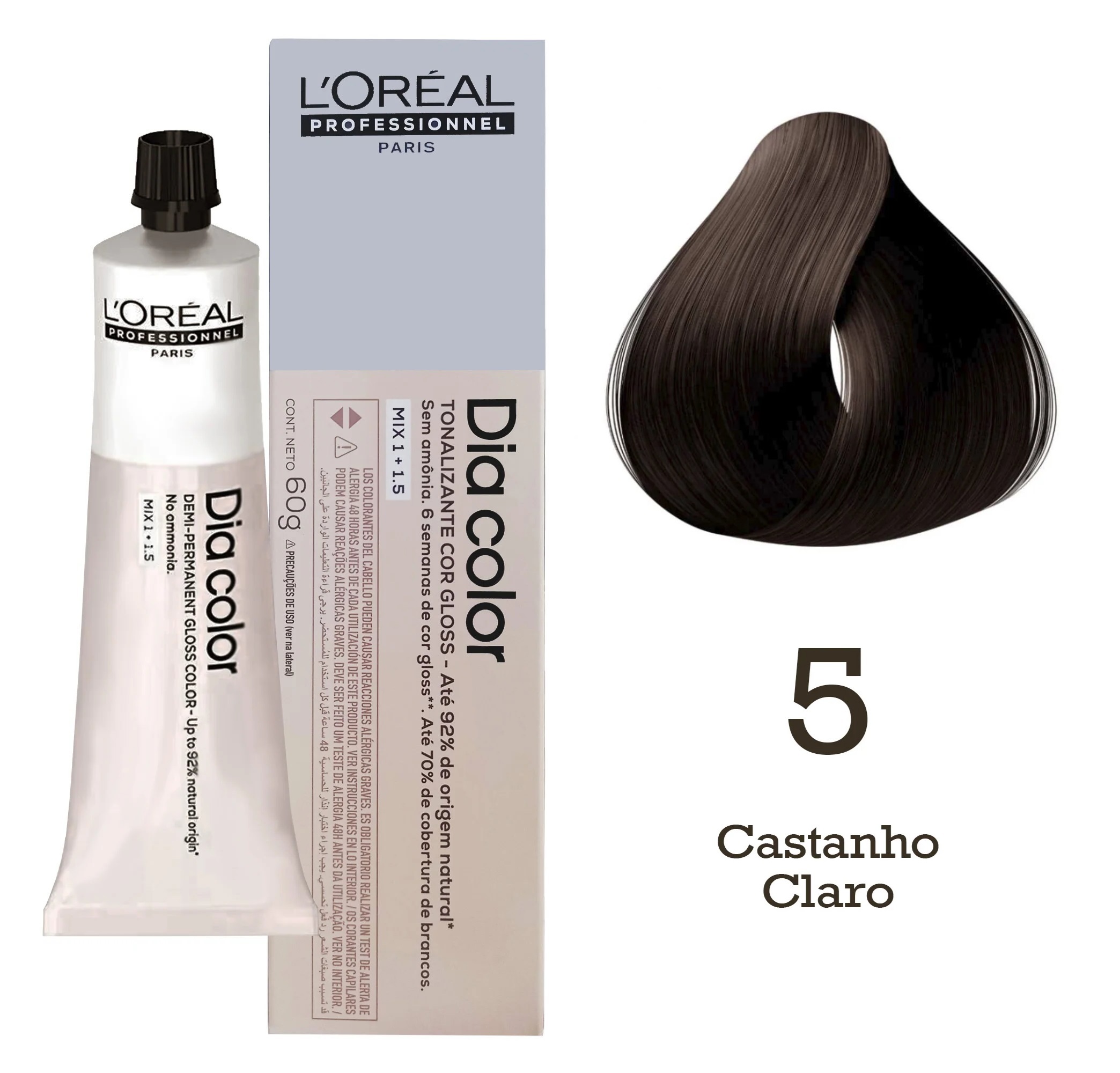 Loreal Dia Color 5 Castanho Claro 60g - Body e Beauty