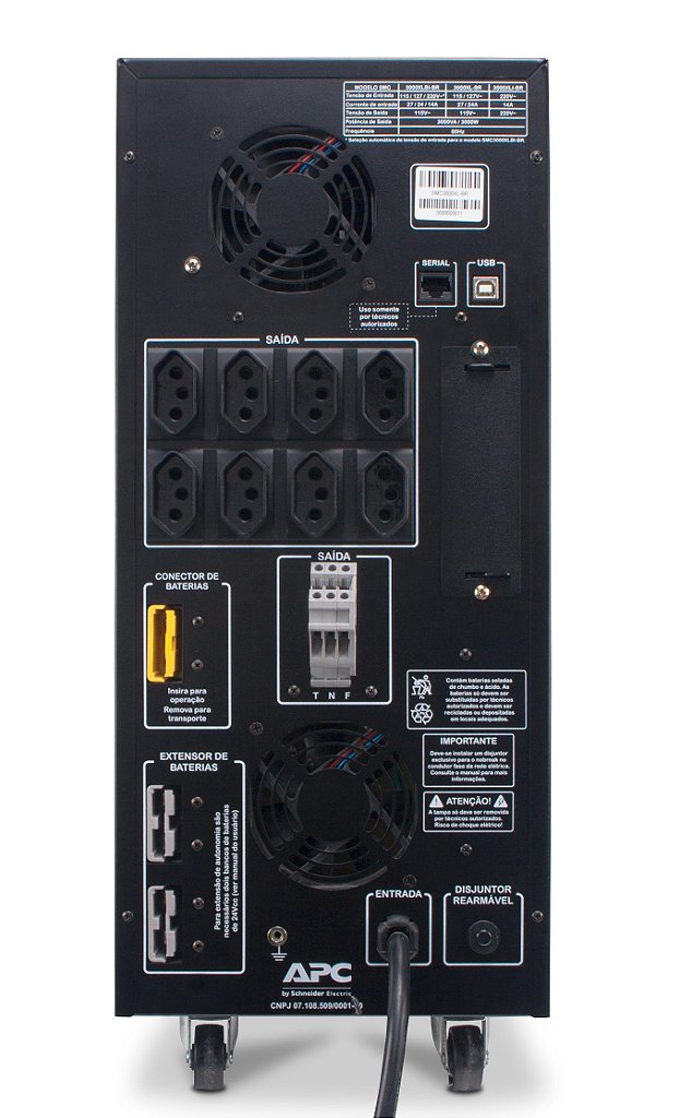 NOBREAK APC 3KVA SENOIDAL 3000VA SMART-UPS 220V SMC3000XLI-BR - Nobreaks APC, EATON e outros ...
