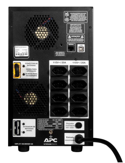 Nobreak inteligente Smart-UPS BR da APC de 2200 VA, 115/220V BIVOLT, B ...