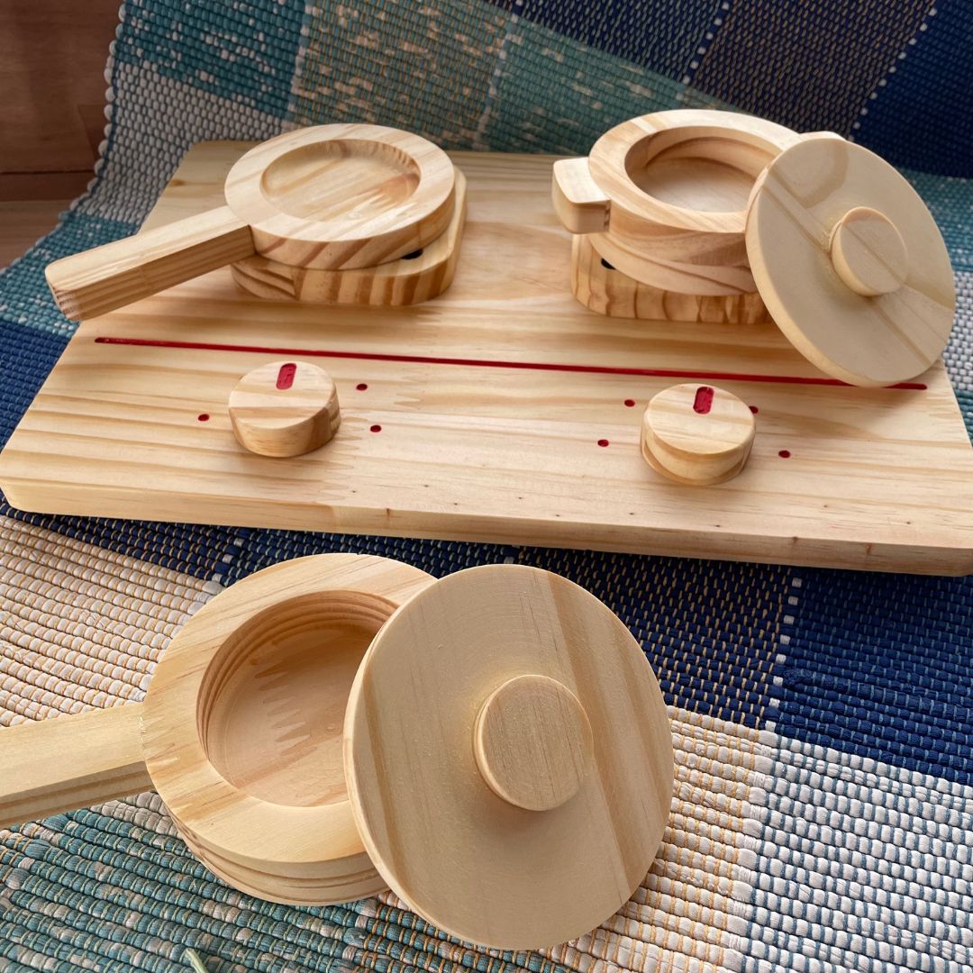 Kit Panelinhas de Madeira - Brinquedo Educativo - Ioiô de Pano ...