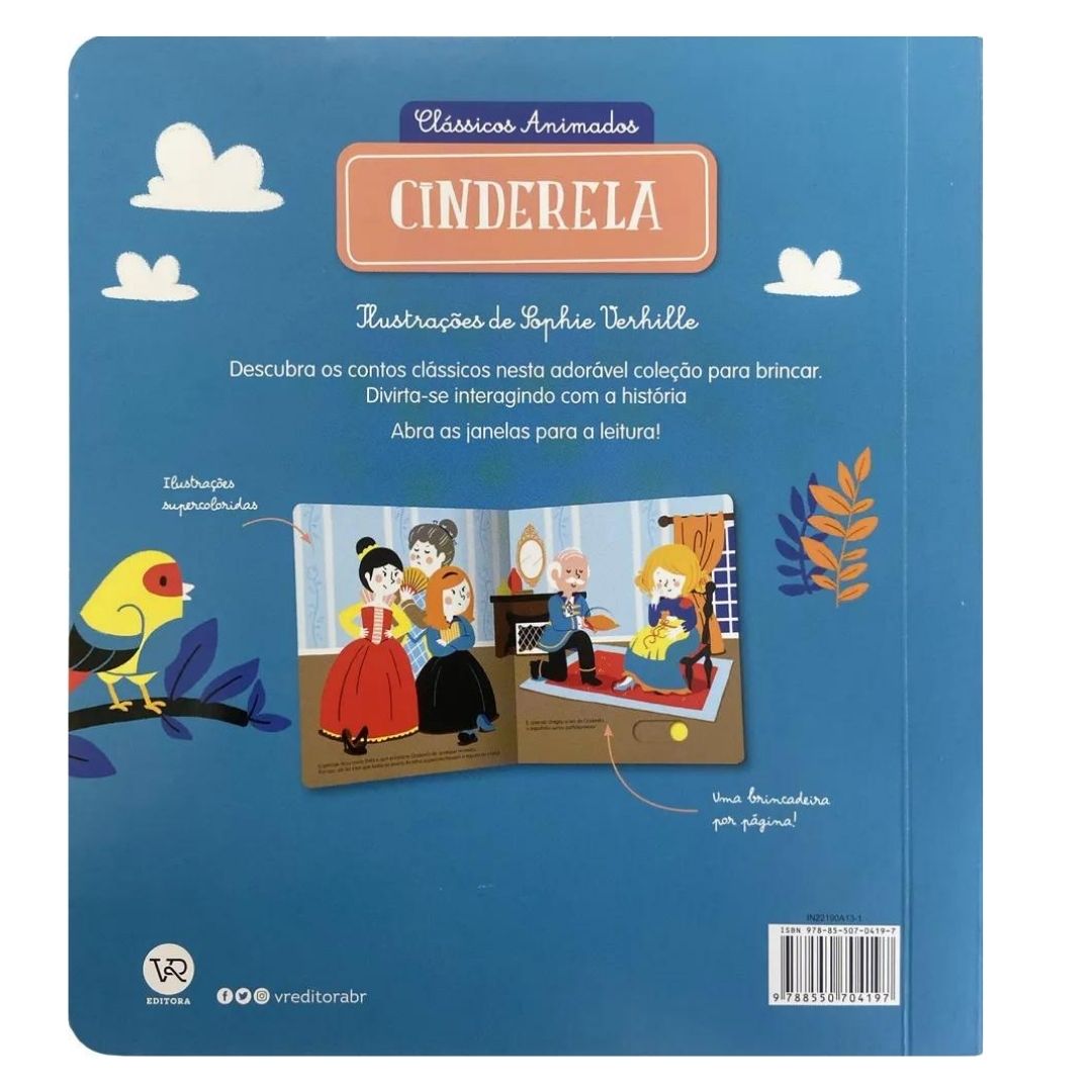 Clássicos Animados: Cinderela - Livro Infantil VR Editora - Ioiô de Pano Brinquedos Educativos