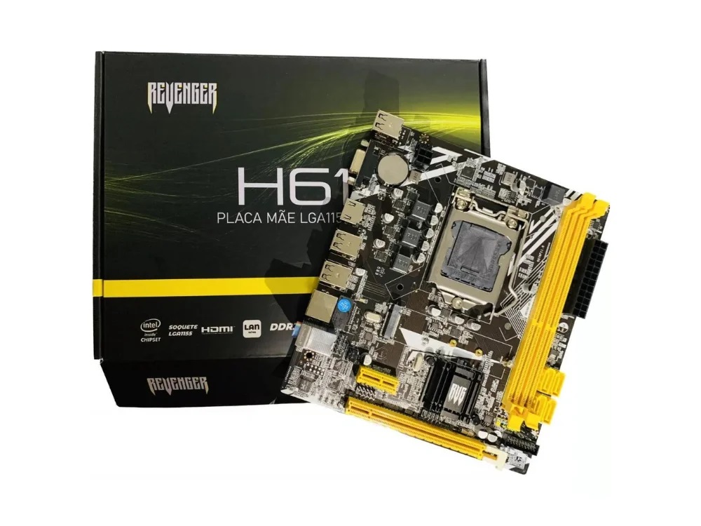 Placa Mãe Revenger mATX H61 DDR3 LGA 1155 VGA/HDMI - Cia da Informática ...