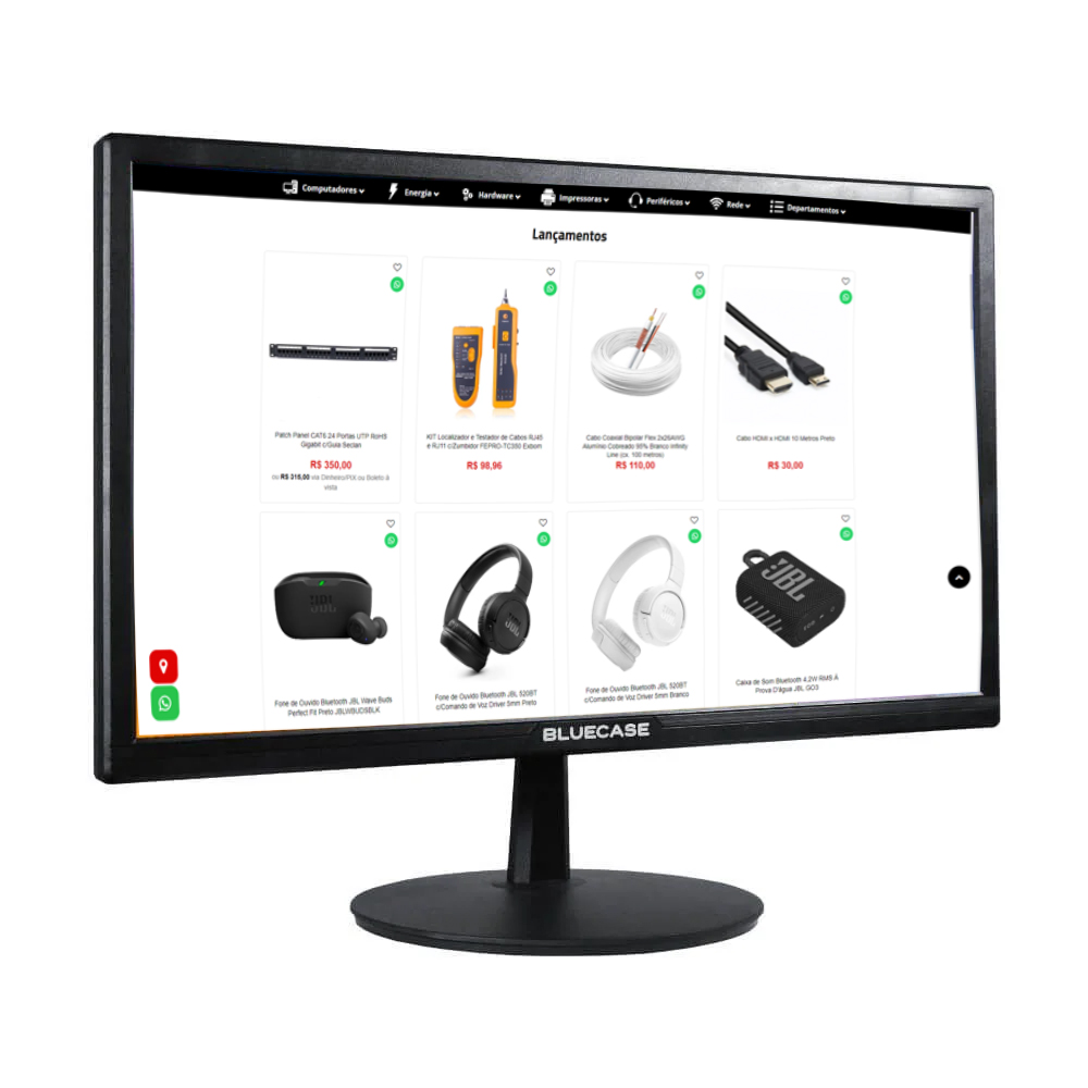 Monitor LED 20" VGA HDMI Widescreen 16:9 60Hz BM20D2HW Bluecase - Cia ...