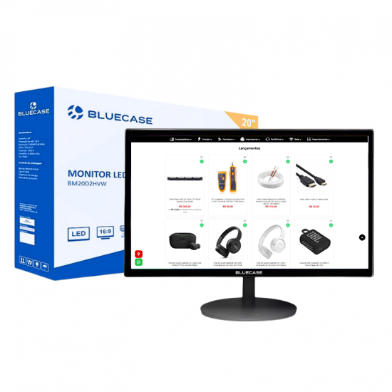 Monitor LED 20" VGA HDMI Widescreen 16:9 60Hz BM20D2HW Bluecase - Cia ...