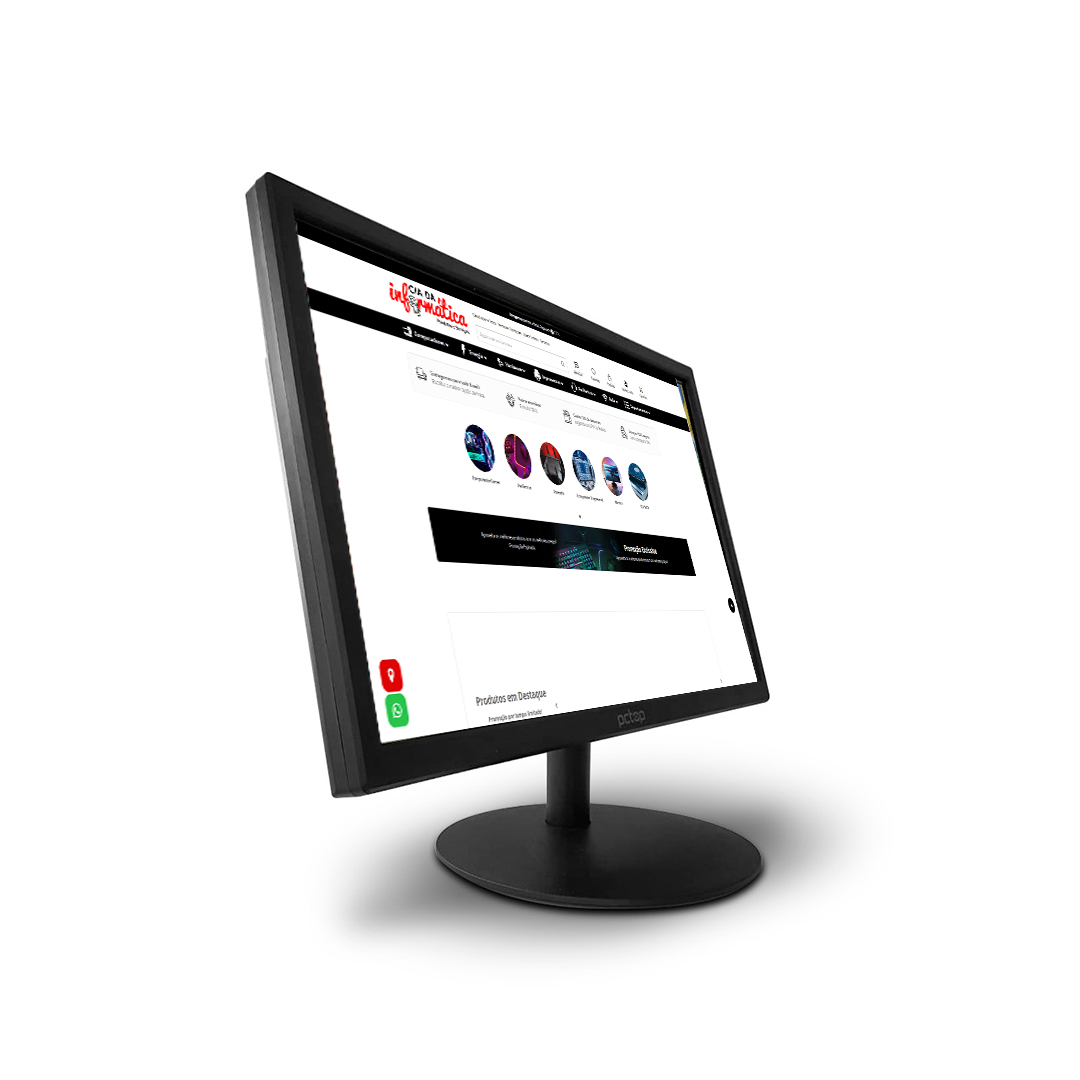 Monitor LED 18,5" VGA HDMI Widescreen 768p 60Hz MLP190HDMI PCTOP - Cia ...