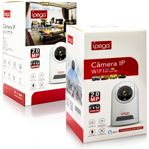 Câmera Smart IP WI-FI 360° c/Detecção de movimento KP-CA186 Ípega - Cia ...