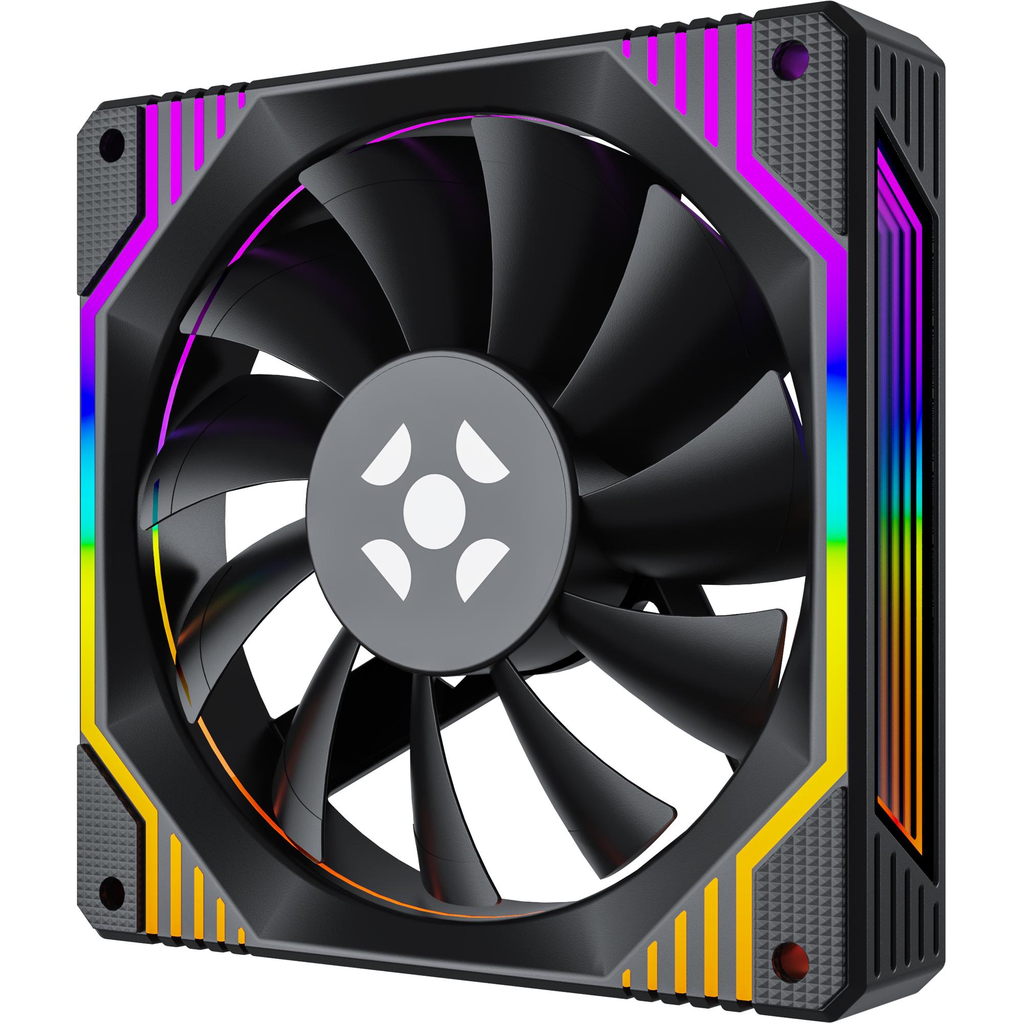 Cooler Fan Para Gabinete RGB Rainbow Molex + 3 Pinos Preto Frosty ...