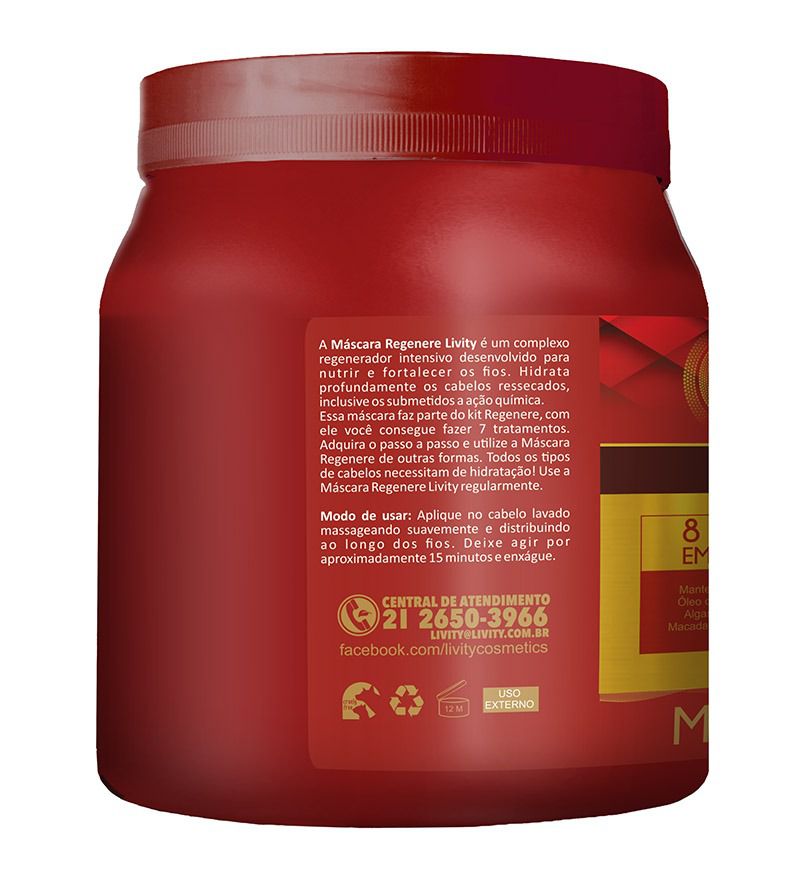 Máscara Hidratante Regenere Pro Livity 1Kg - Os melhores cosméticos na ...