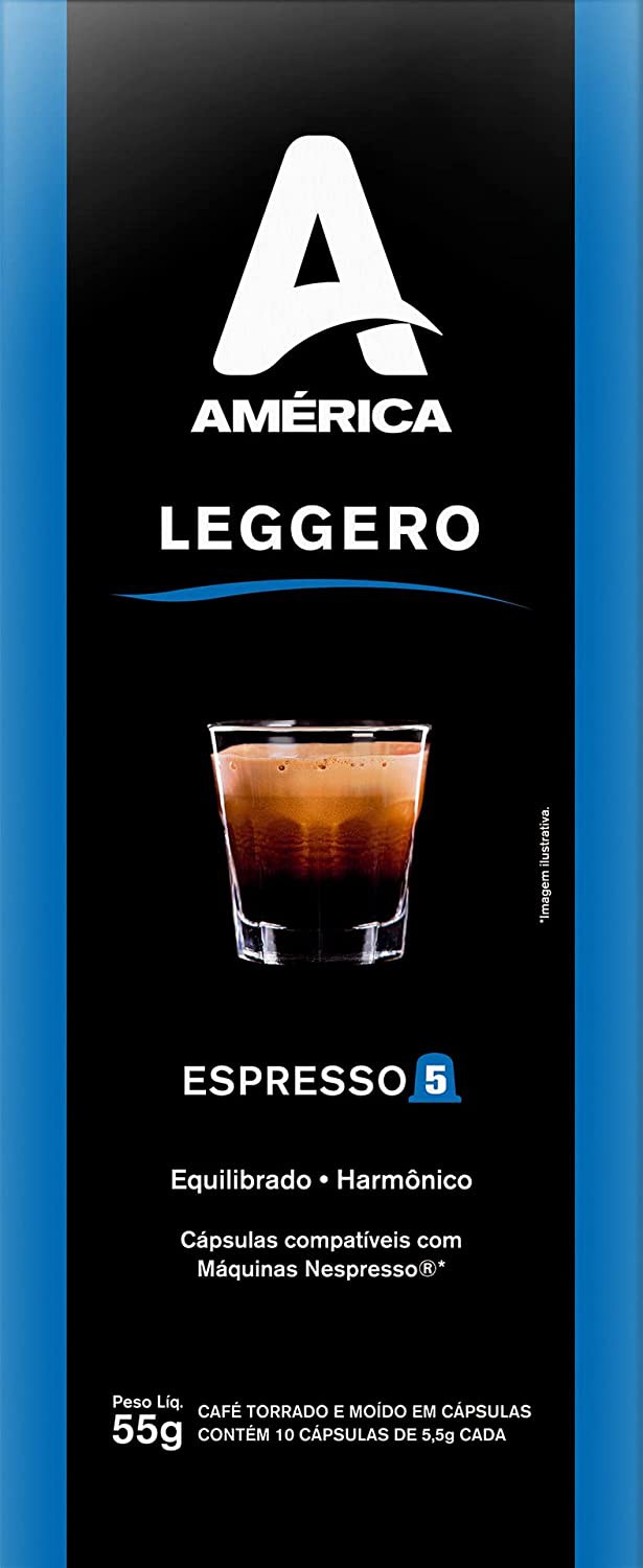 cafe-américa-capsulas-leggero-pack-kit-com-10-caixas - e-Cookery.com.br