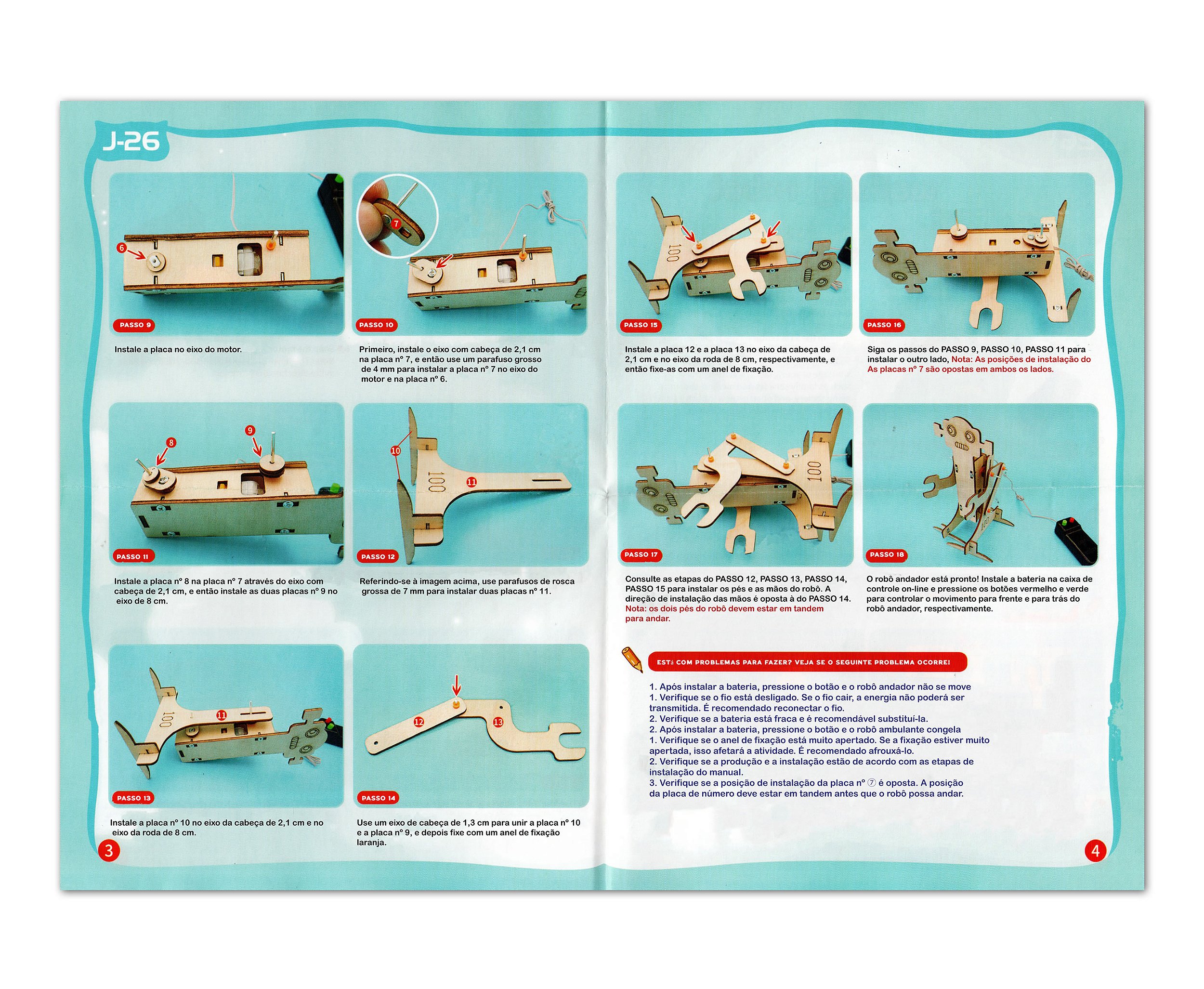 Robô Criativo Ambulante de Madeira - Kit Educação STEAM - Robótica ...