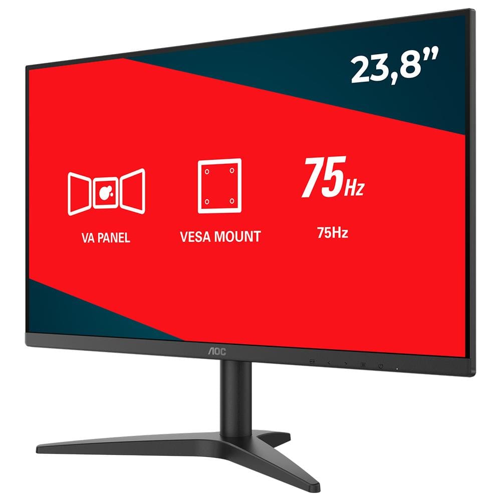 Monitor Gamer AOC 24B1XHM 23,8" Widescreen Full HD 1920x1080 75Hz 6ms ...