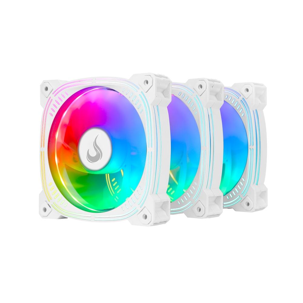 Kit 3 Fans Rise Mode Aura Frost Pro ARGB Com Controladora 120mm Branco ...