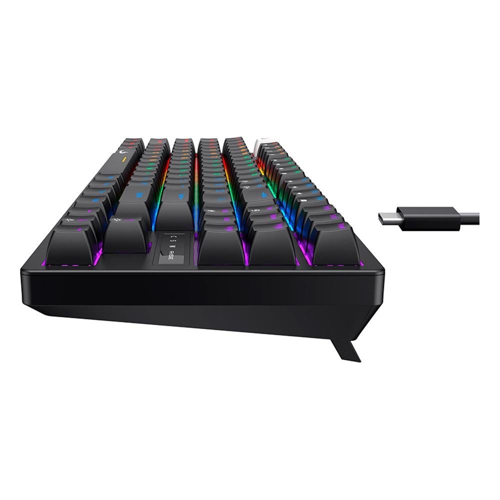 Teclado Mecânico Gamer Rise Mode GM2 Pro Black RGB Switch Outemu Brown ...