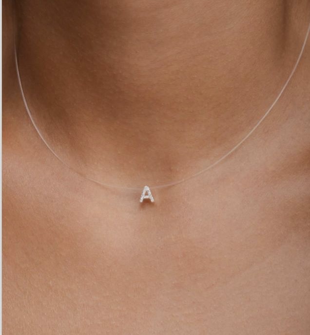 Colar de nylon com letra na prata 925 (escolha a letra) - Carmen ...