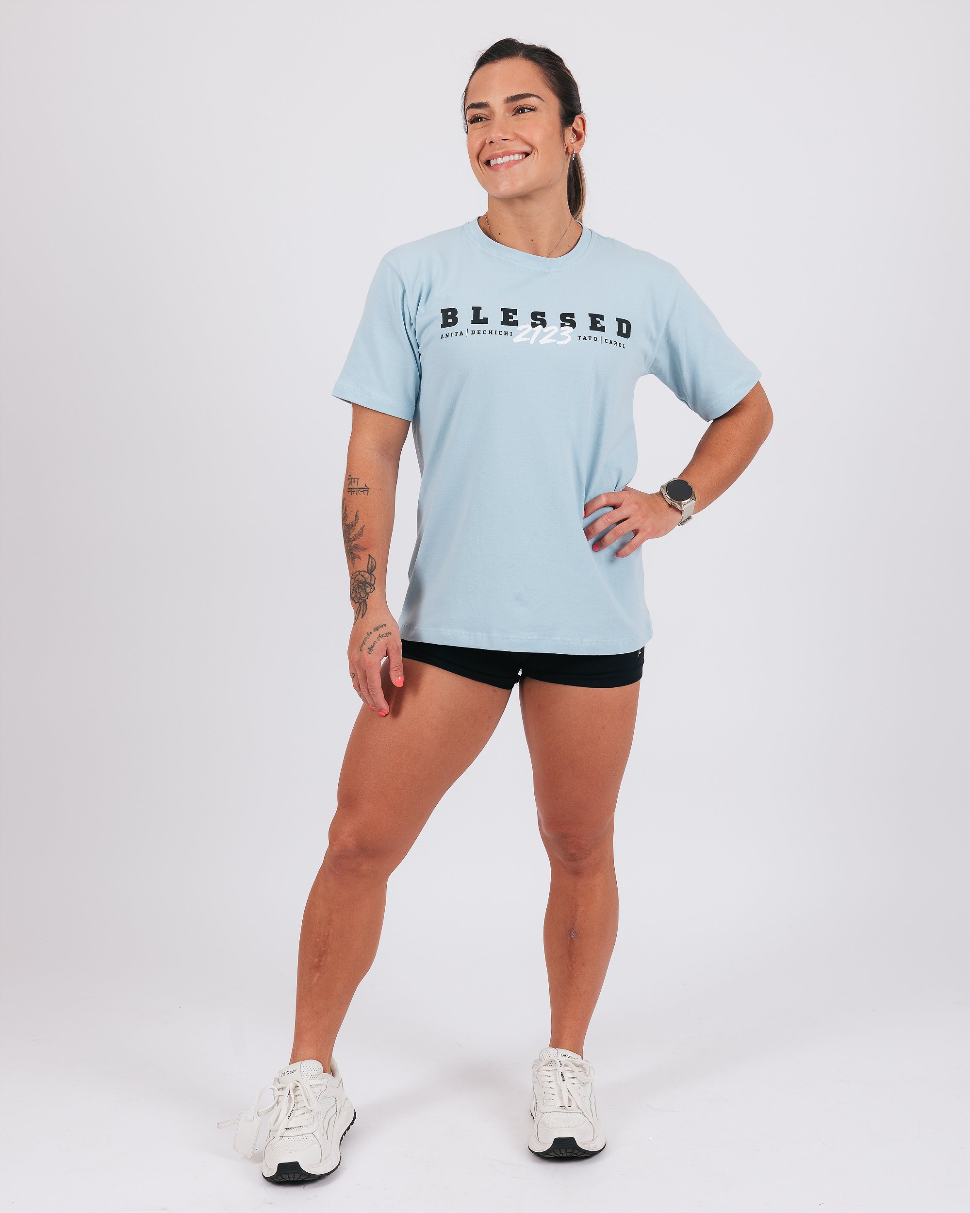 Camiseta Team Blessed 2123 Feminina - Azul claro - ToolFitness ...