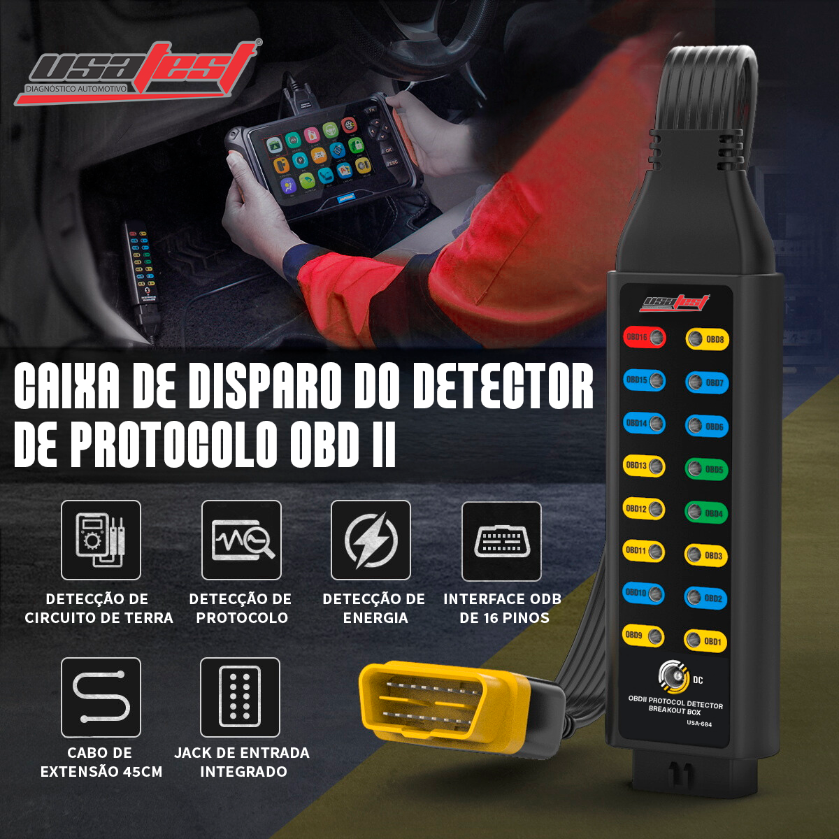 Plataforma OBD Breakout Box USA-684 - Loja Virtual Usatest