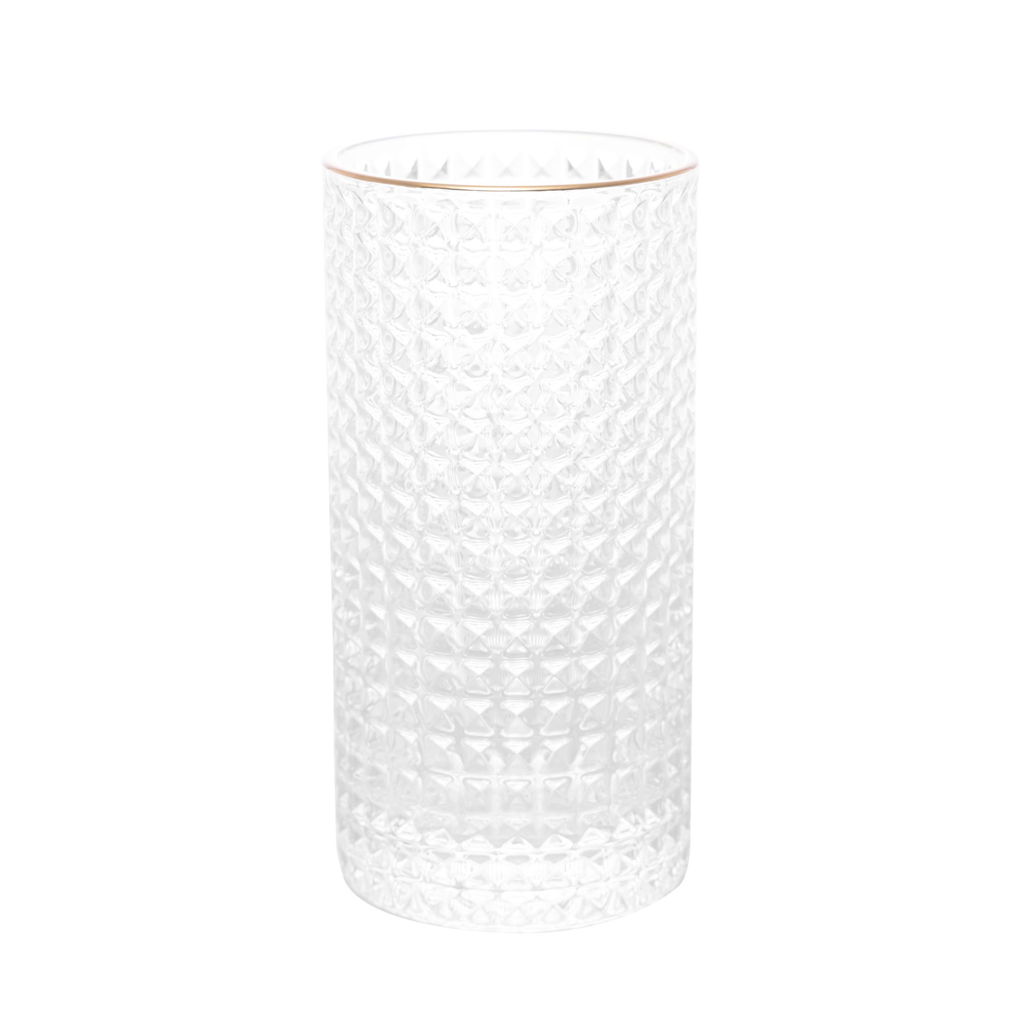 Copo Alto De Vidro Spike Com Borda Dourada Spike 400ml - Connection Home