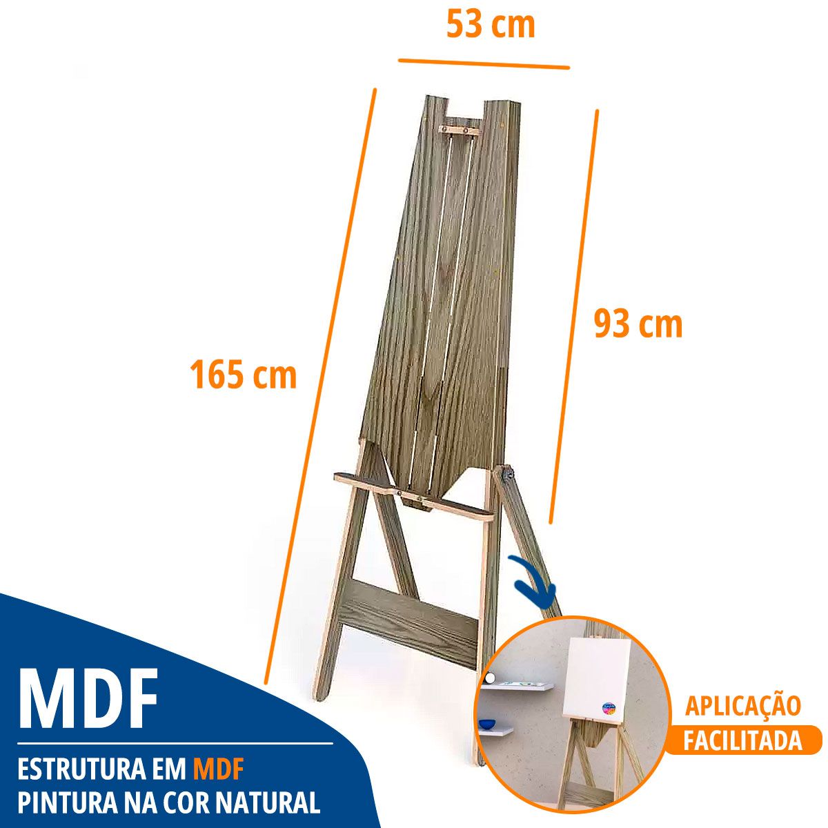 Cavalete De Madeira Para Pintura De Quadro Tela Profissional - Emove Shop