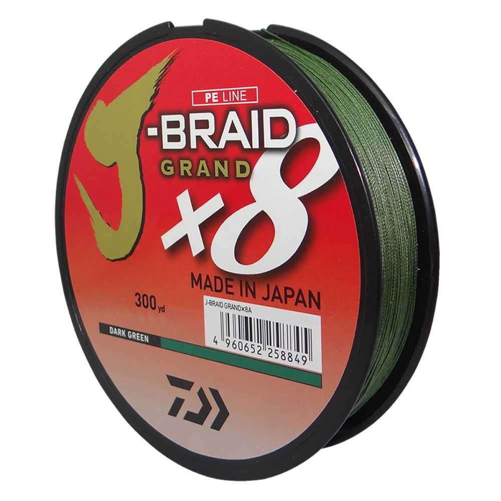 Linha multifilamento Daiwa J-braid Gr X8 Darkgreen 300y 60lb ...
