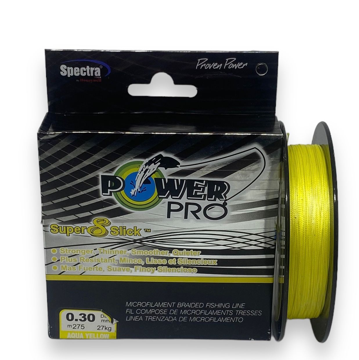 Linha multifilamento Power Pro Super 8 Slick 8x 0,30mm 275m 27kg Amarela - Martinelli Pesca e ...