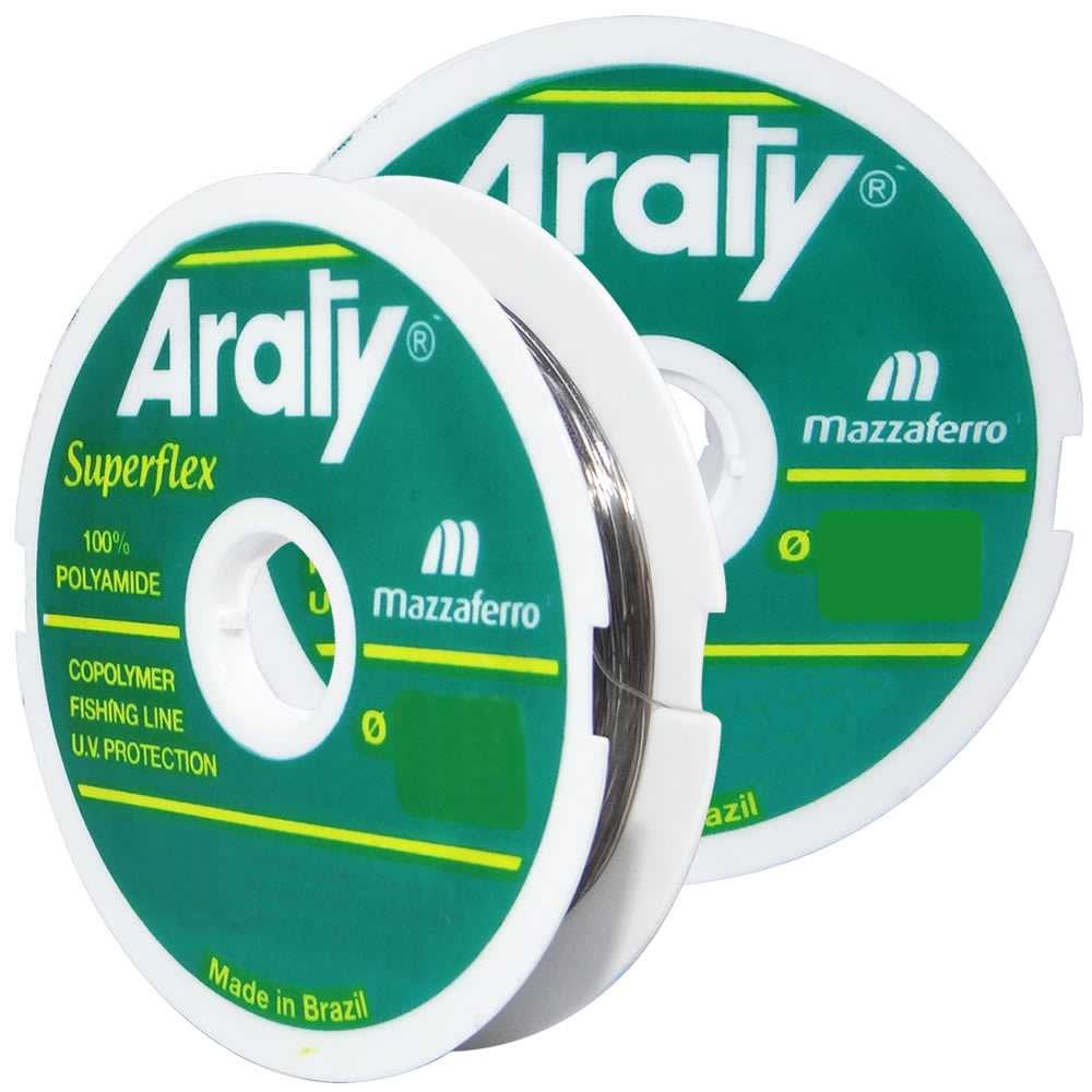 Linha mono Araty Superflex Fumê 0,60mm 100m Resistência 19,90 Kg ...