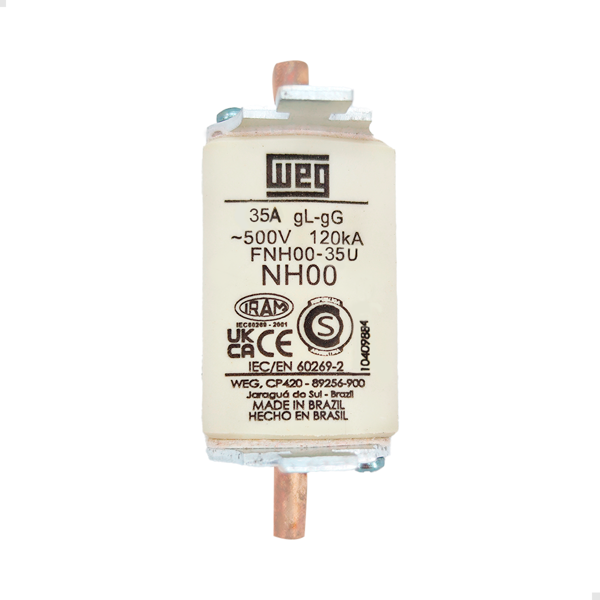 Fusivel Nh gL/gG Tamanho 00 Tipo Faca Weg Retardado 35a 120ka Em 500vca ...