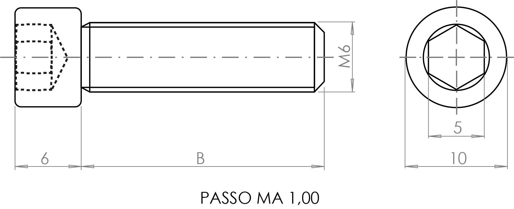 Parafuso Allen M6 Inox Cabeça Cilíndrica | 12mm a 20mm | Forseti ...