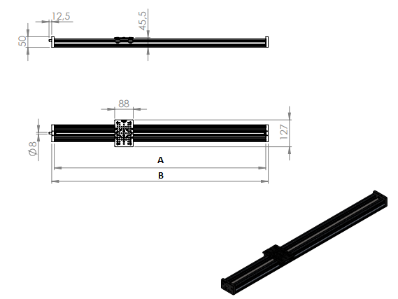 Atuador Linear de Fuso | Perfil 40x80 C-Beam Preto | Forseti - Forseti ...