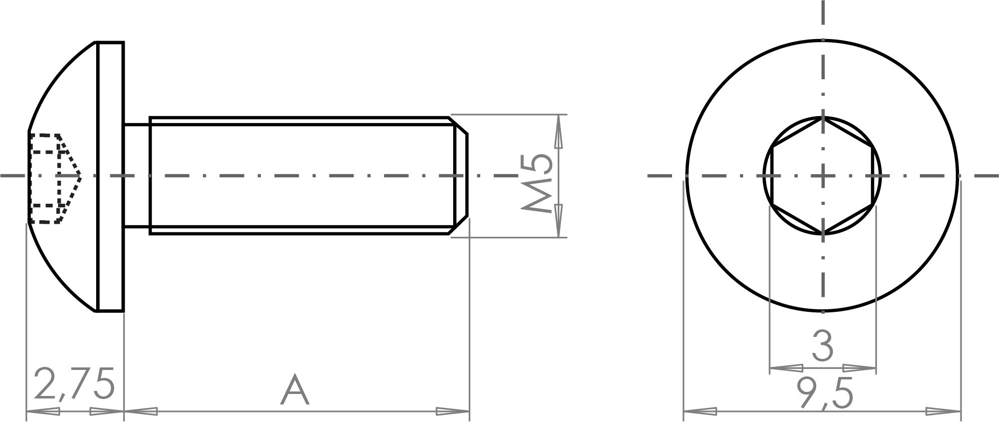 Parafuso Allen M5 Cabeça Abaulada | Aço Galvanizado | Forseti - Forseti ...