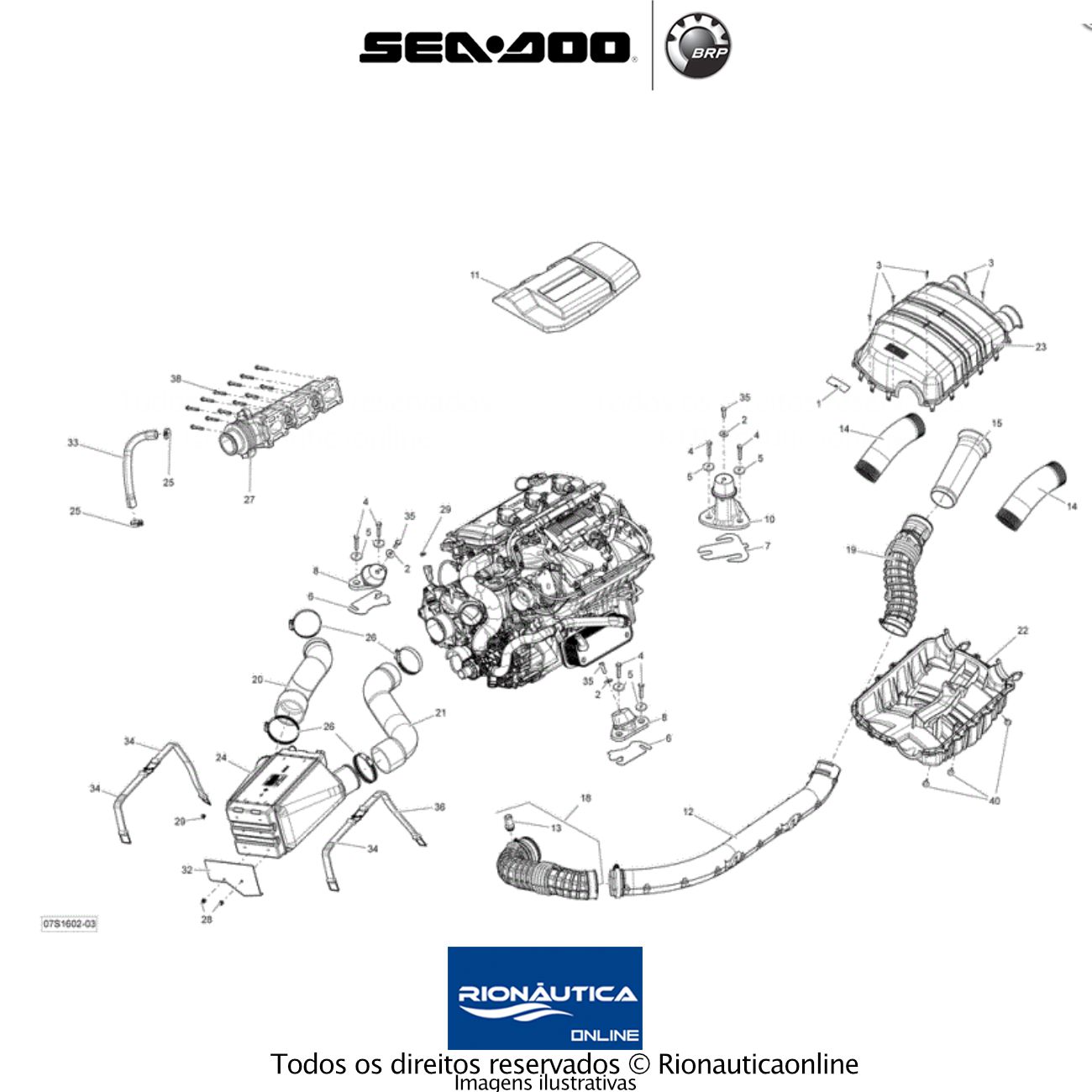 Resfriador de Ar do Motor INTERCOOLER SEA DOO RXP GTX RXT 300 ...
