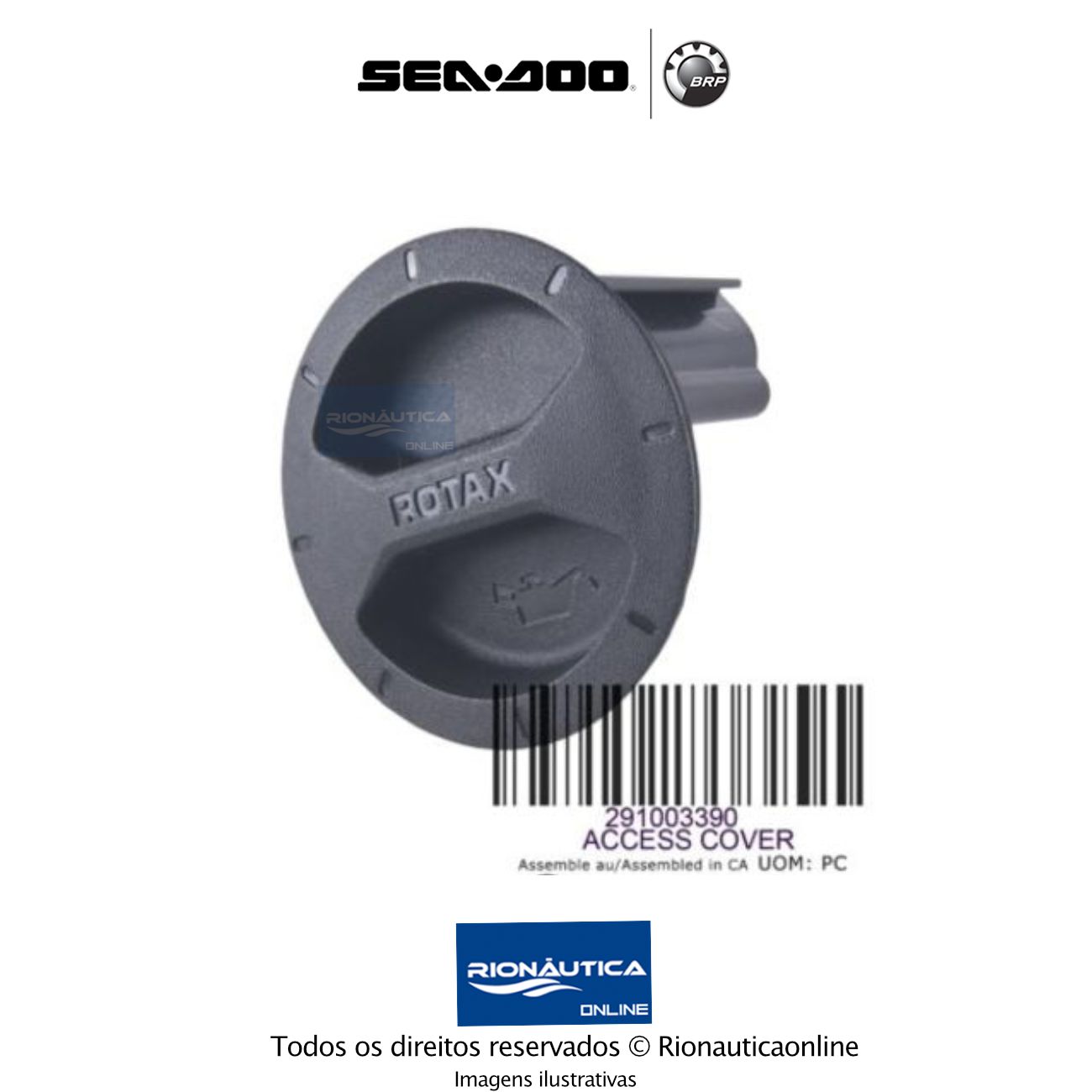 Tampa traseira de Acesso Reservatorio de Oleo Spark Sea Doo 291003390 ...