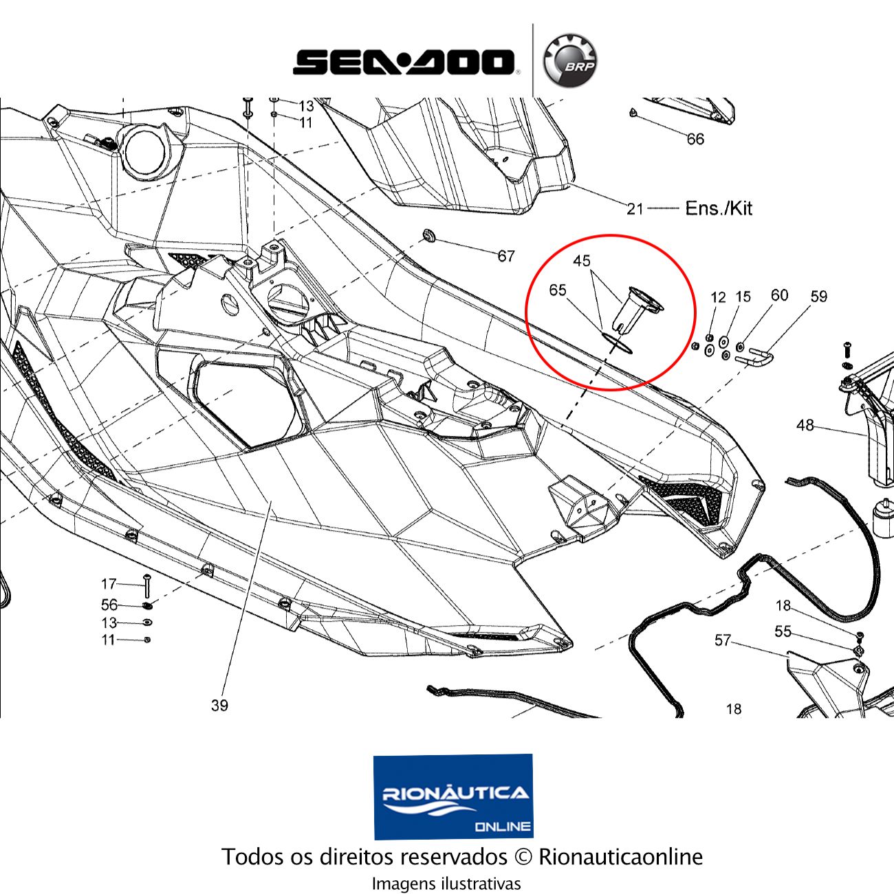 Tampa traseira de Acesso Reservatorio de Oleo Spark Sea Doo 291003390 ...