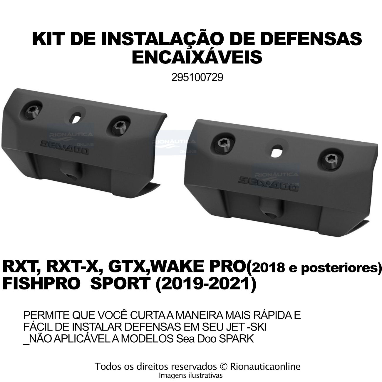Kit de Instalação e Defensa Sea Doo Jet-ski RXT-X GTX WAKE PRO ...
