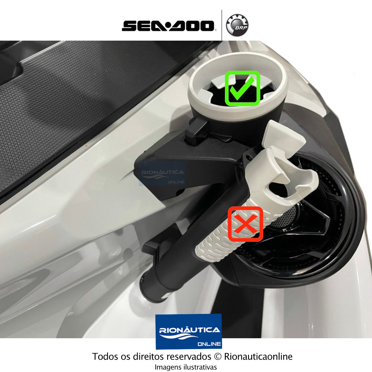 Kit Suporte Direito do Porta Copo Sistema LinQ Sea Doo Jet Ski GTX RXT ...