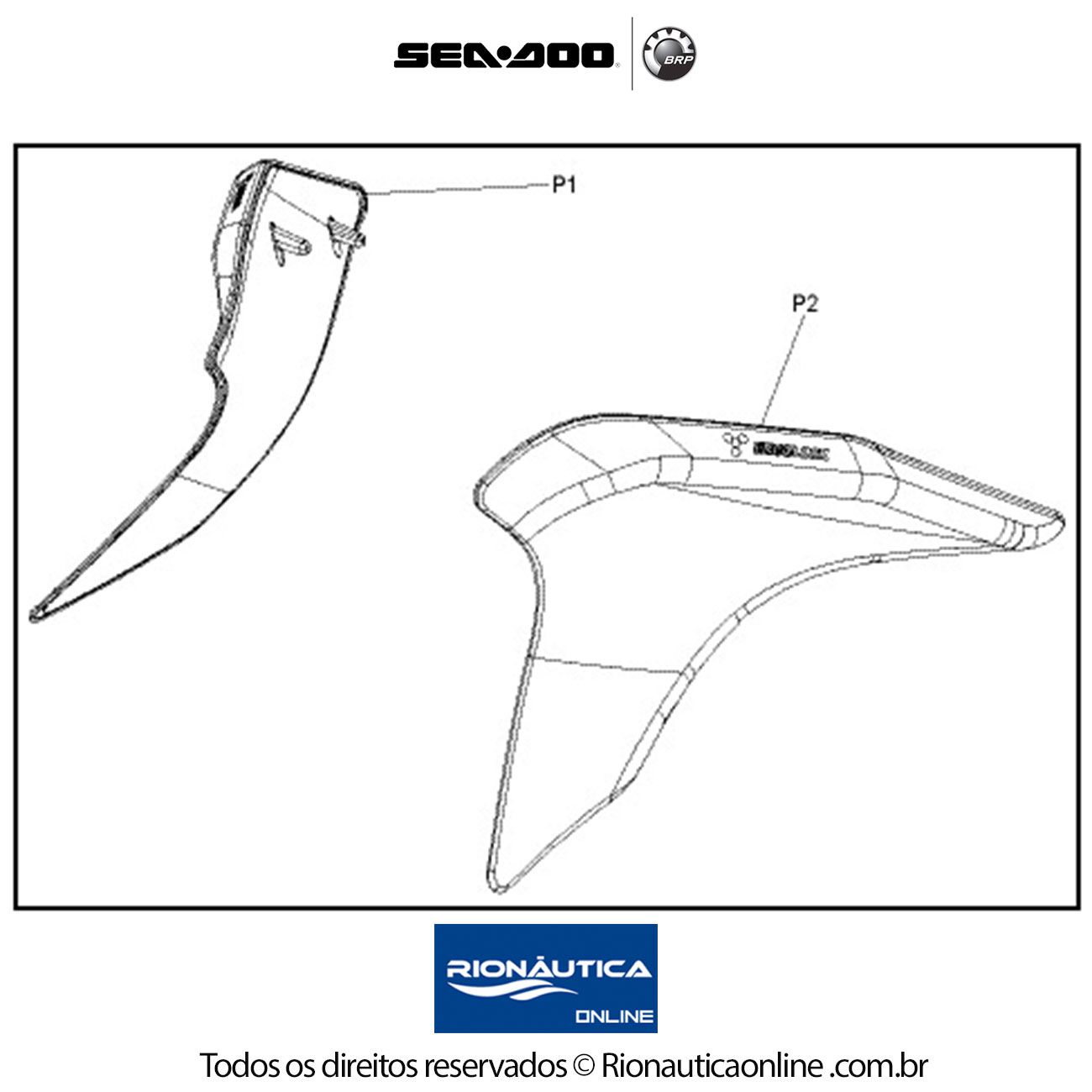 Protetores Apoio de Joelhos Original Sea Doo ERGOLOCK Preto 295100804 ...