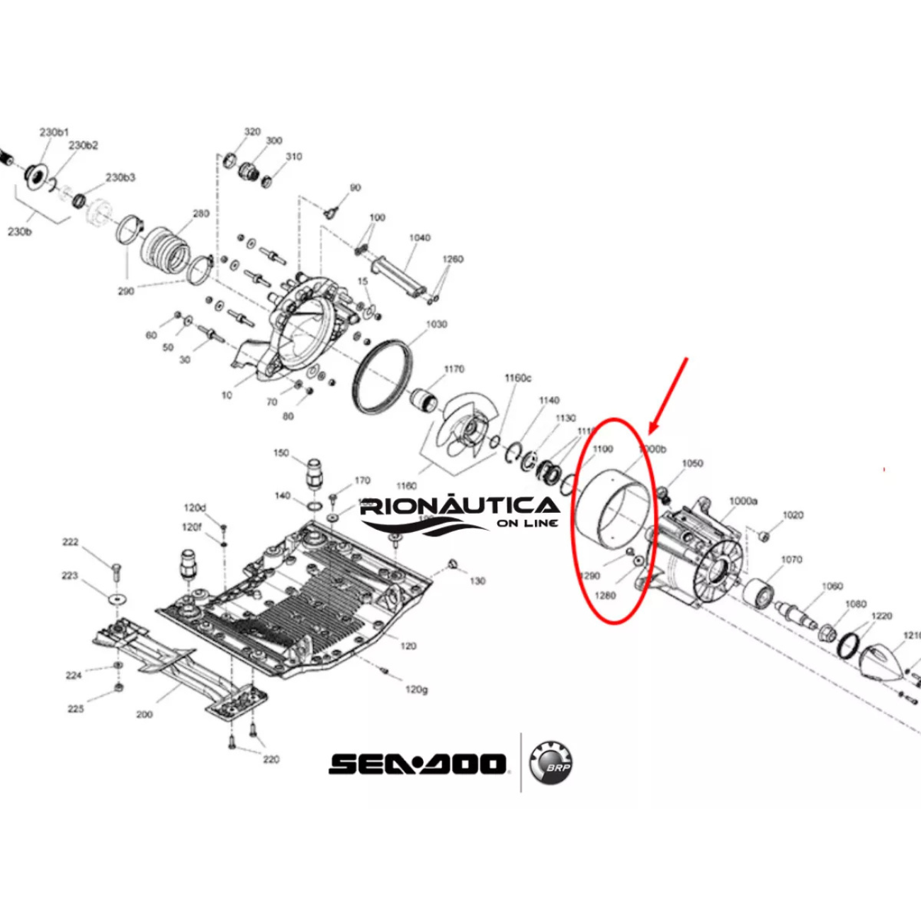 Cinta Da Turbina Jet Ski Original Sea Doo Gti 90hp 267000897 ...