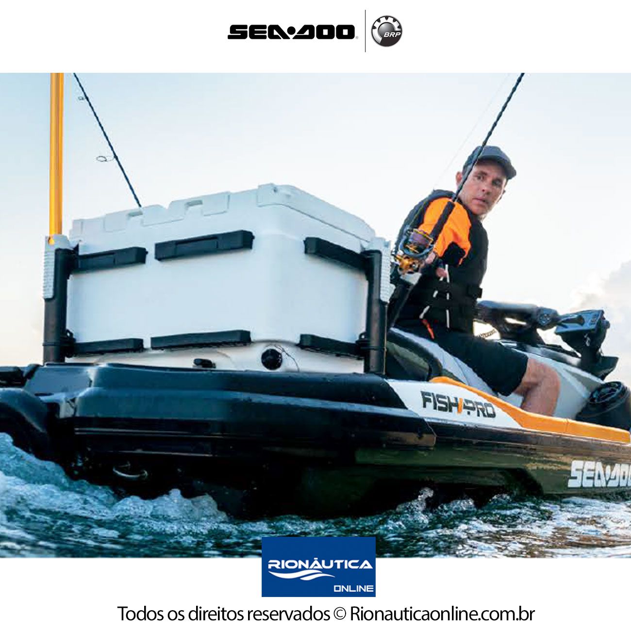 KIT 4 suporte de Varas Sea Doo LinQ da caixa Térmica 51 Litros ...