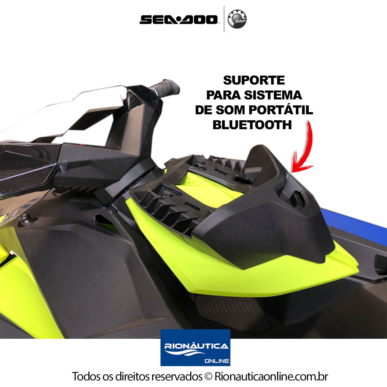 Sistema de Som Bluetooth Jet Ski Spark com Suporte Incluso - Sea Doo ...