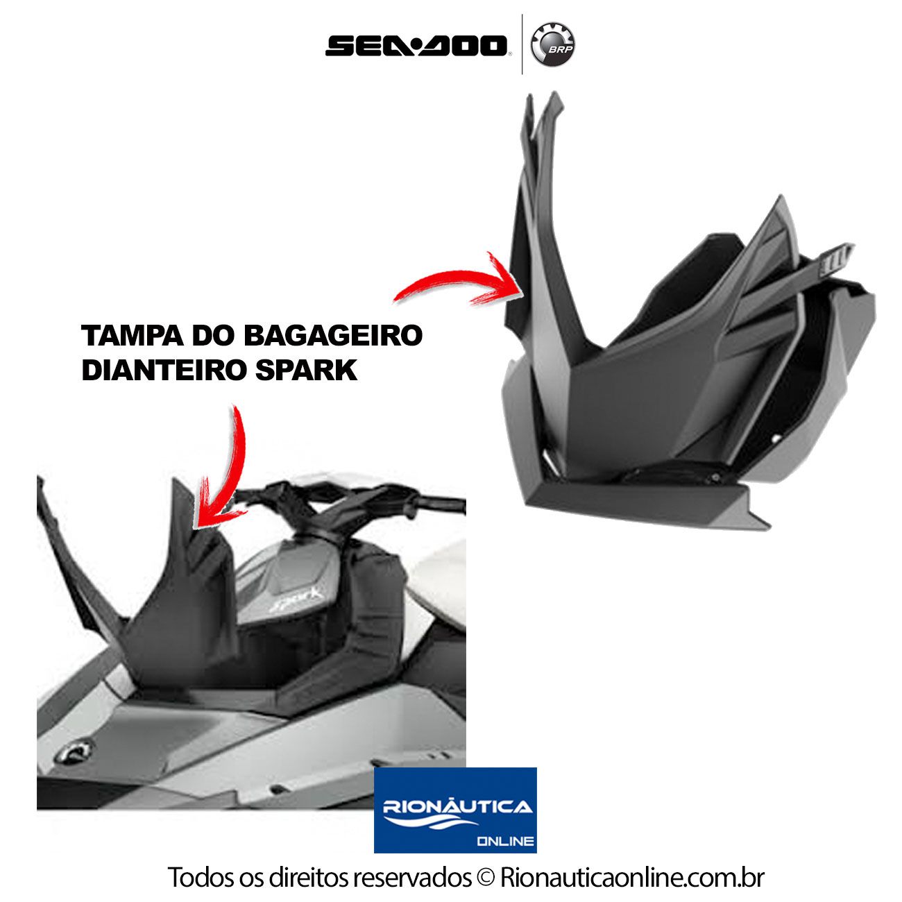 Defletor Tampa Do Bagageiro Dianteiro Jet Ski Spark Sea Doo 295100865 ...