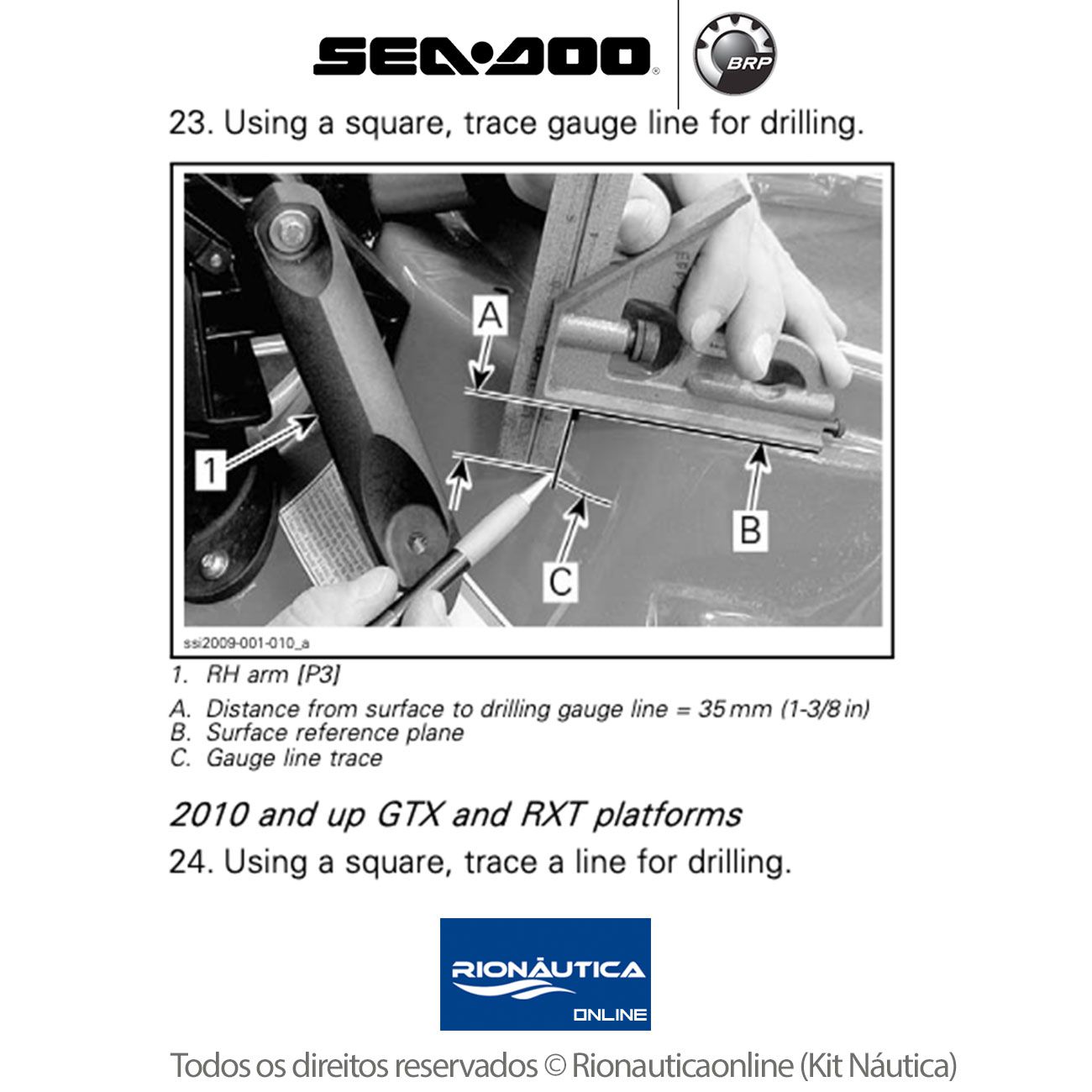 Mastro Torre Retrátil Para Wakeboard Sea Doo 295100457 - Rionautica sua ...