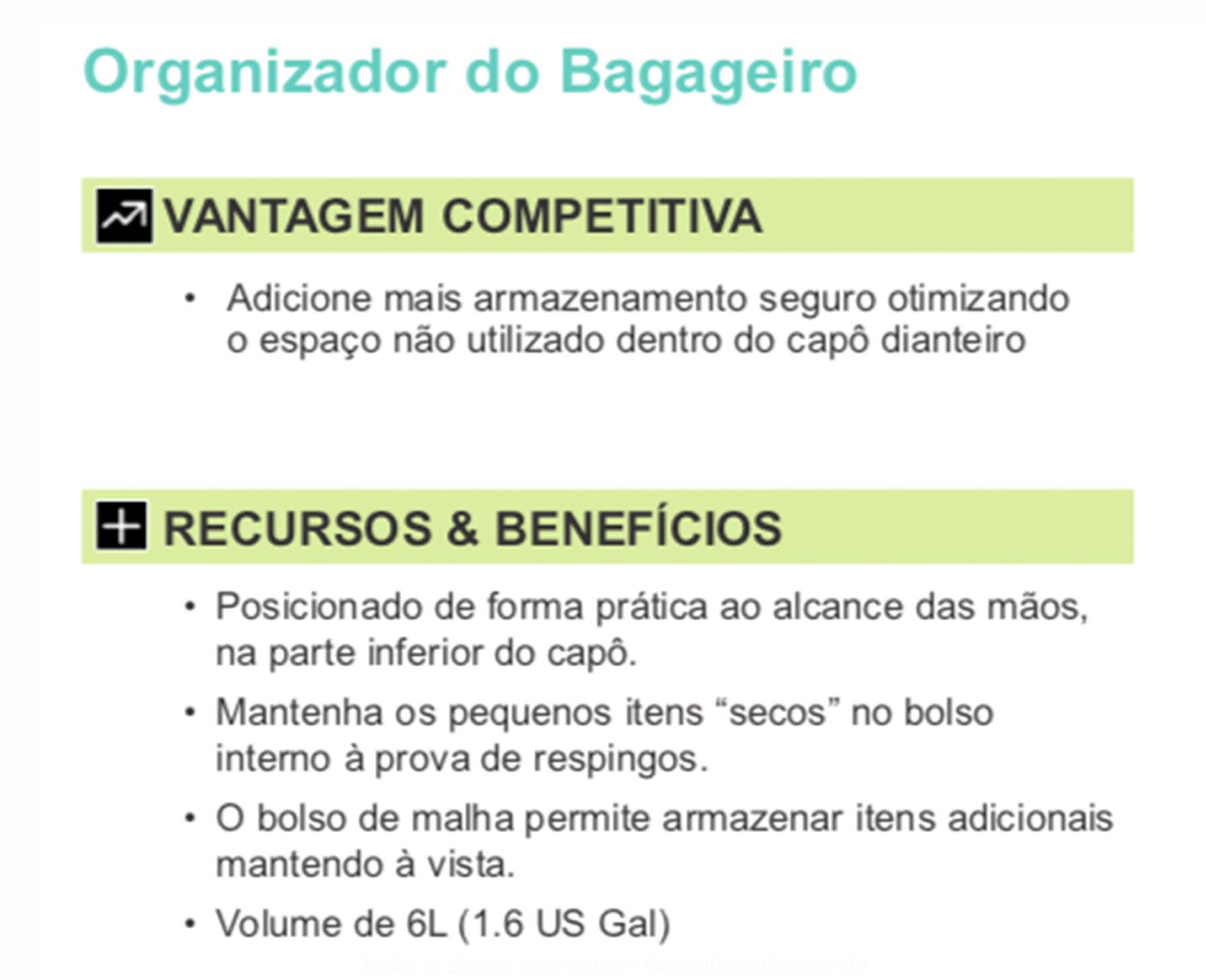 Organizador do Bagageiro Sea Doo para o Capô Dianteiro 295100862 ...