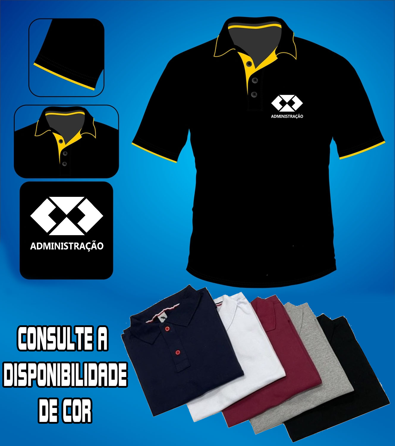 Kit 20 Camisa Gola Polo Personalizada Com Logo Bordada FRETE GRÁTIS ...