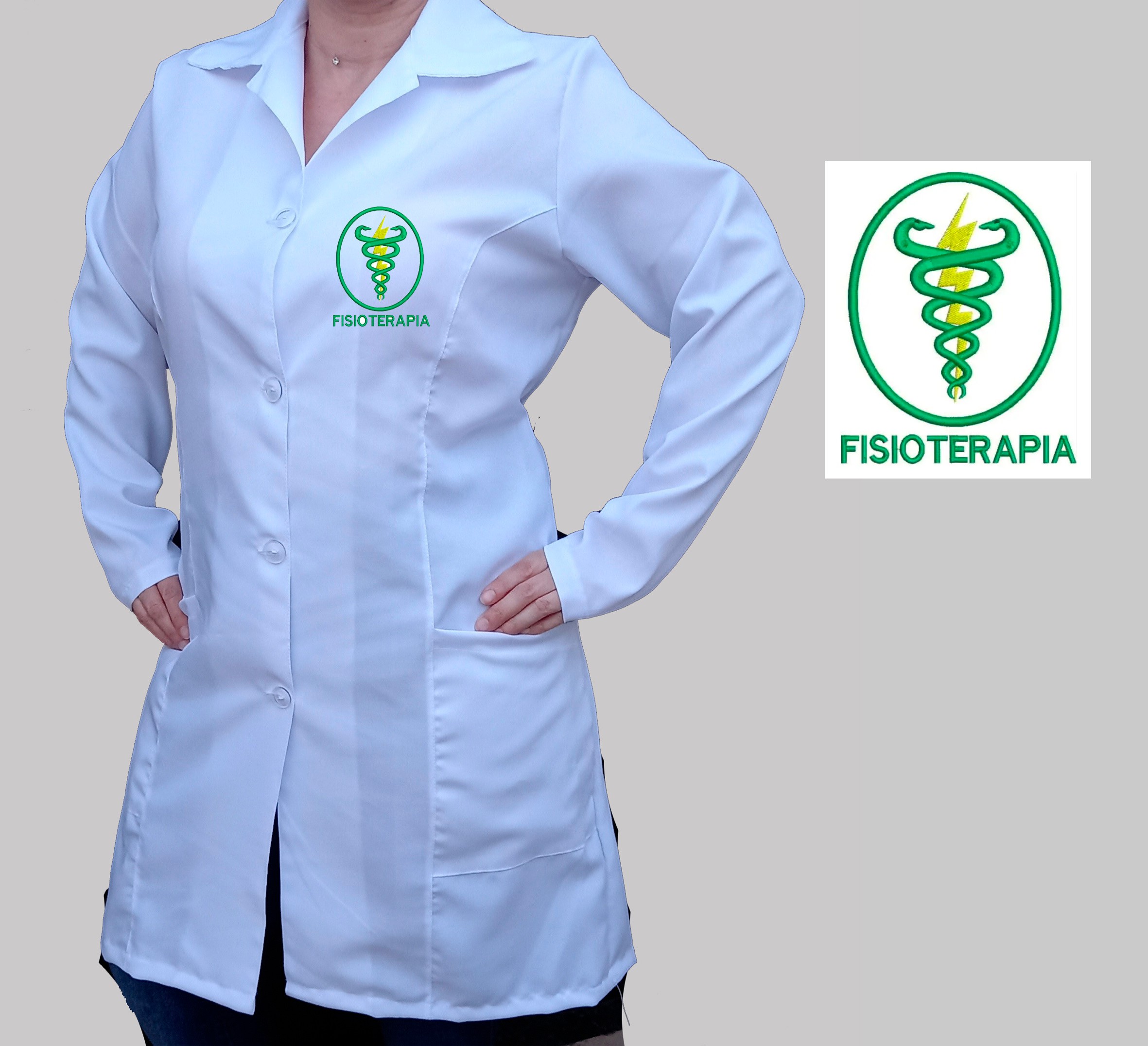 Jaleco Bordado com nome logo do curso e da faculdade - Estamparia e ...