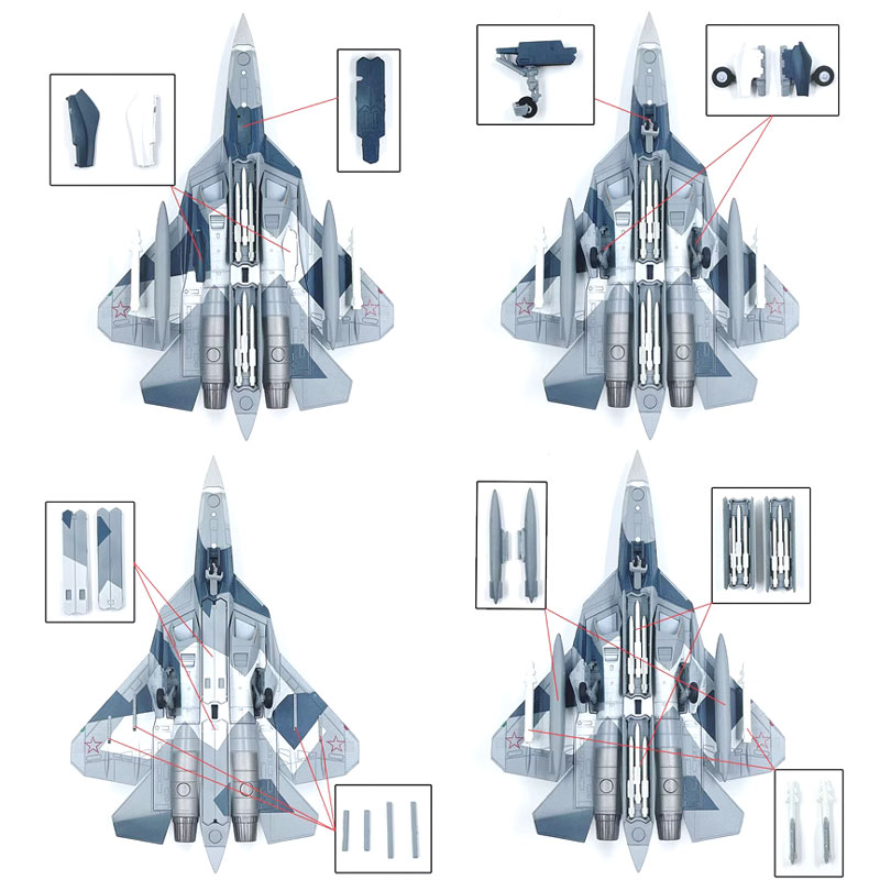 SU-57 FELON - METAL - COM OPÇÕES DE ARMAS - 1:100 - Loja Águias de Aço