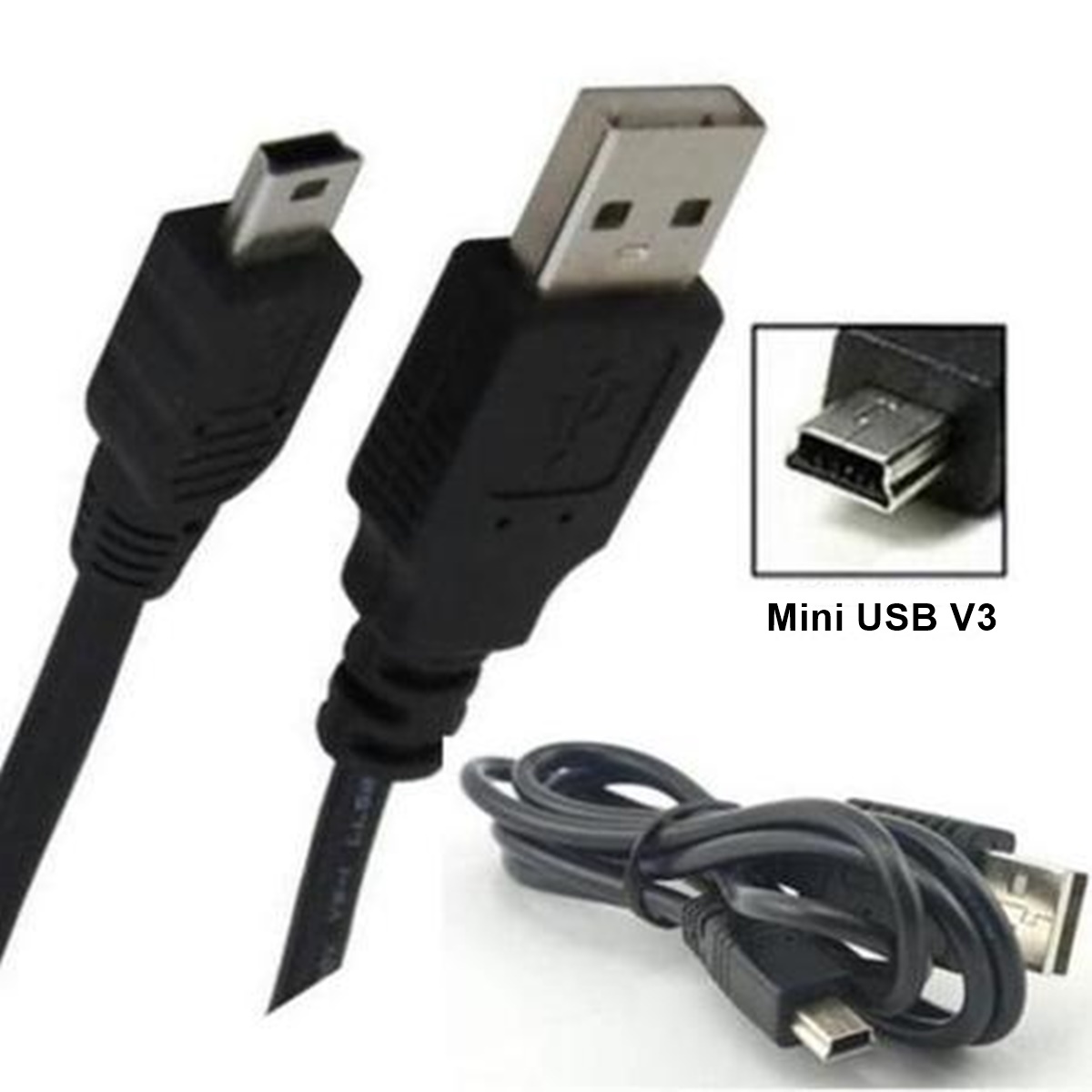 Cabo USB Macho x Mini USB V3 70cm - Loja Solutech Eletrônicos e Acessórios