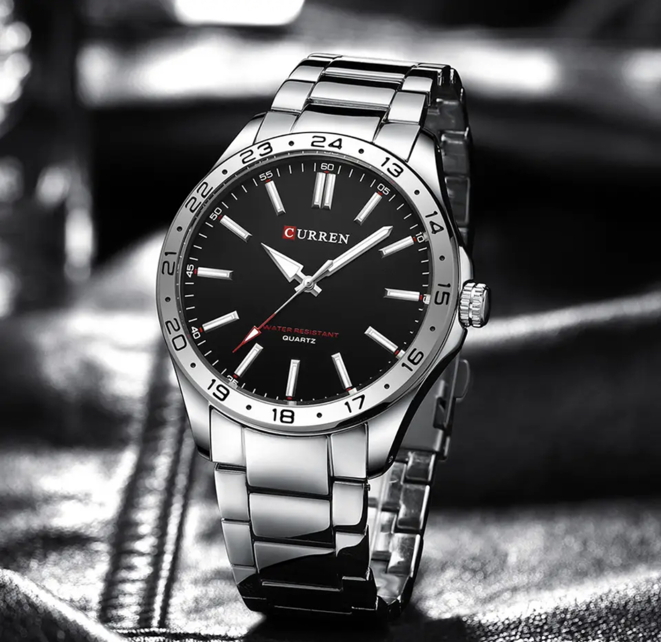 Relógio Curren Exclusivo Prata Com Preto - Relógios Curren