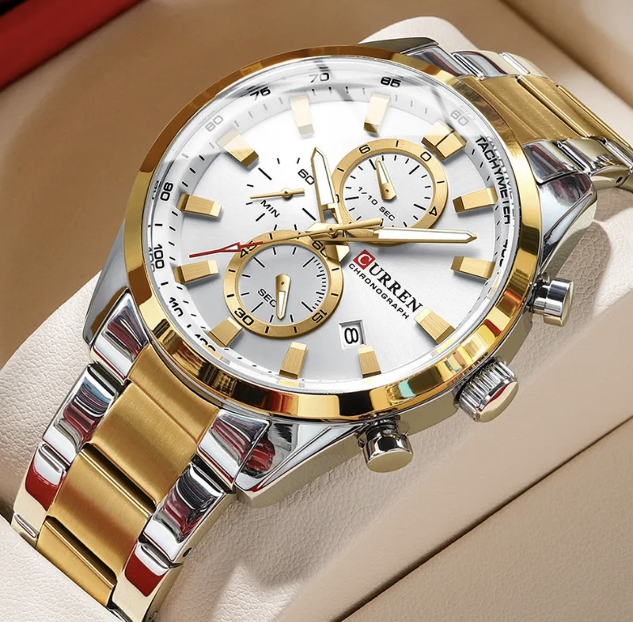 Relógio Curren 8445 Dourado com Prata - Relógios Curren