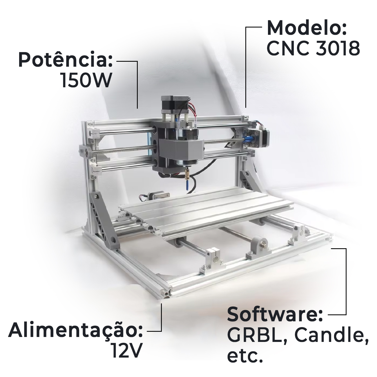 Mini Fresadora Cnc 3018 Diy P/ Pci Eletrônica - Brasil c/ NF - Robomix - Conectando você ao que ...